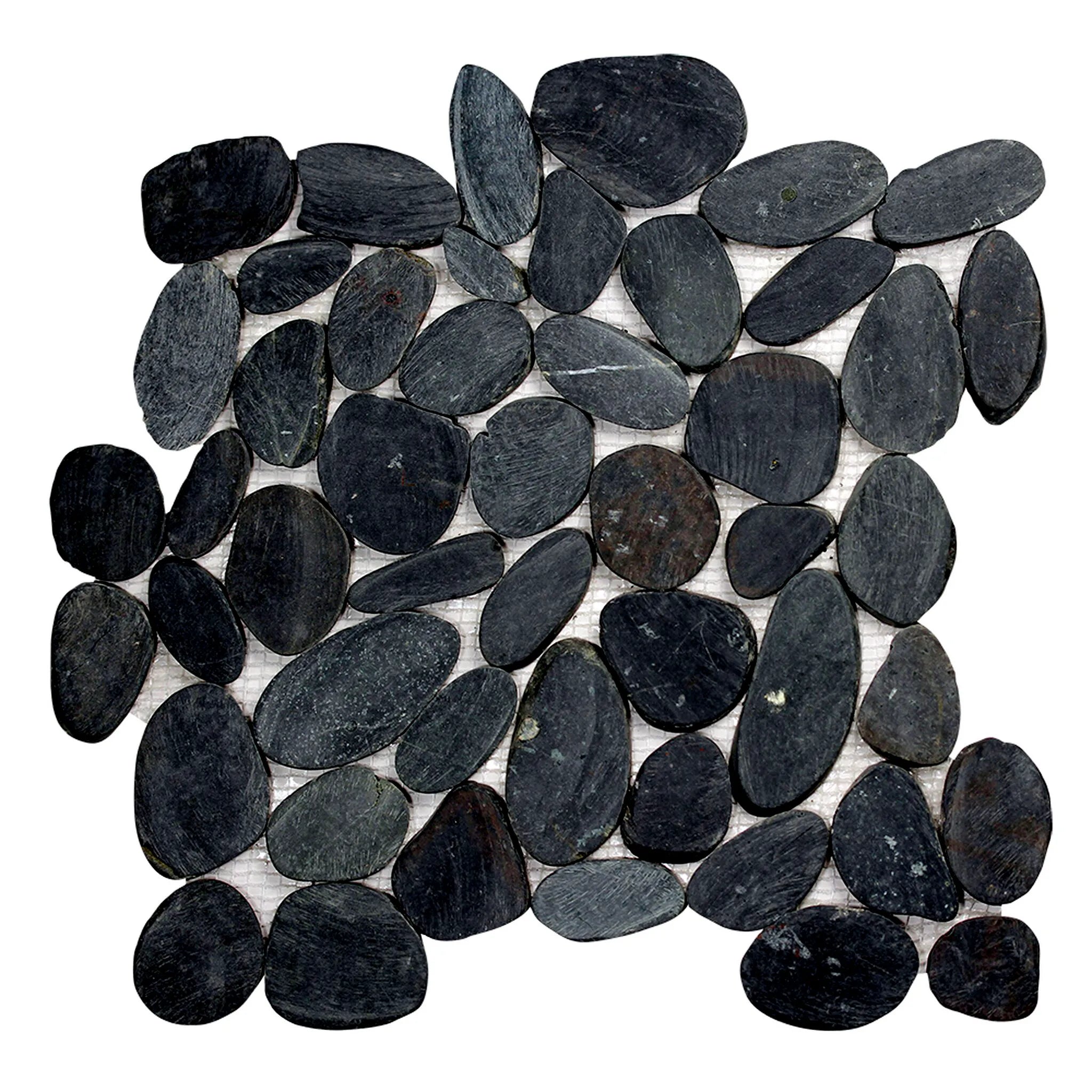 Sliced Black Pebble Tiles | Pebble Tile Shop