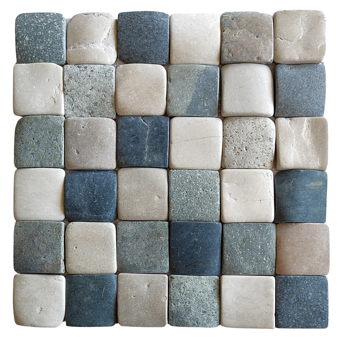 Mix 4 Colours Pebble Square Mosaic Tile (2x2) | Pebble Tile Shop