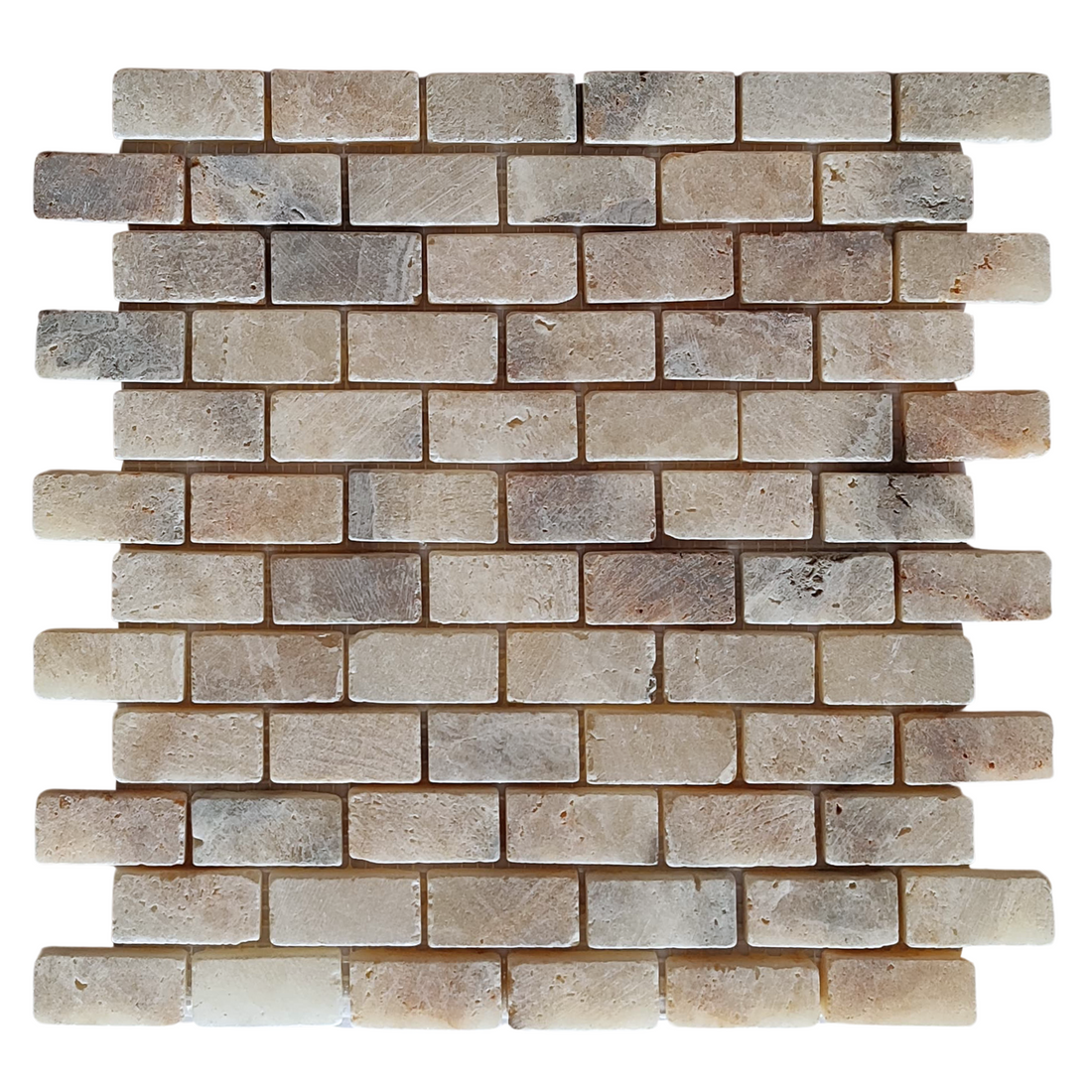 Mix Quartz Subway 1x2 Marble Mosaic Tile | Pebble Tile Shop