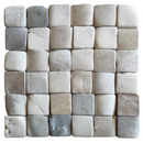 Mix White, Java Tan and Bali Cloud Pebble Square Mosaic Tile (2x2 ...