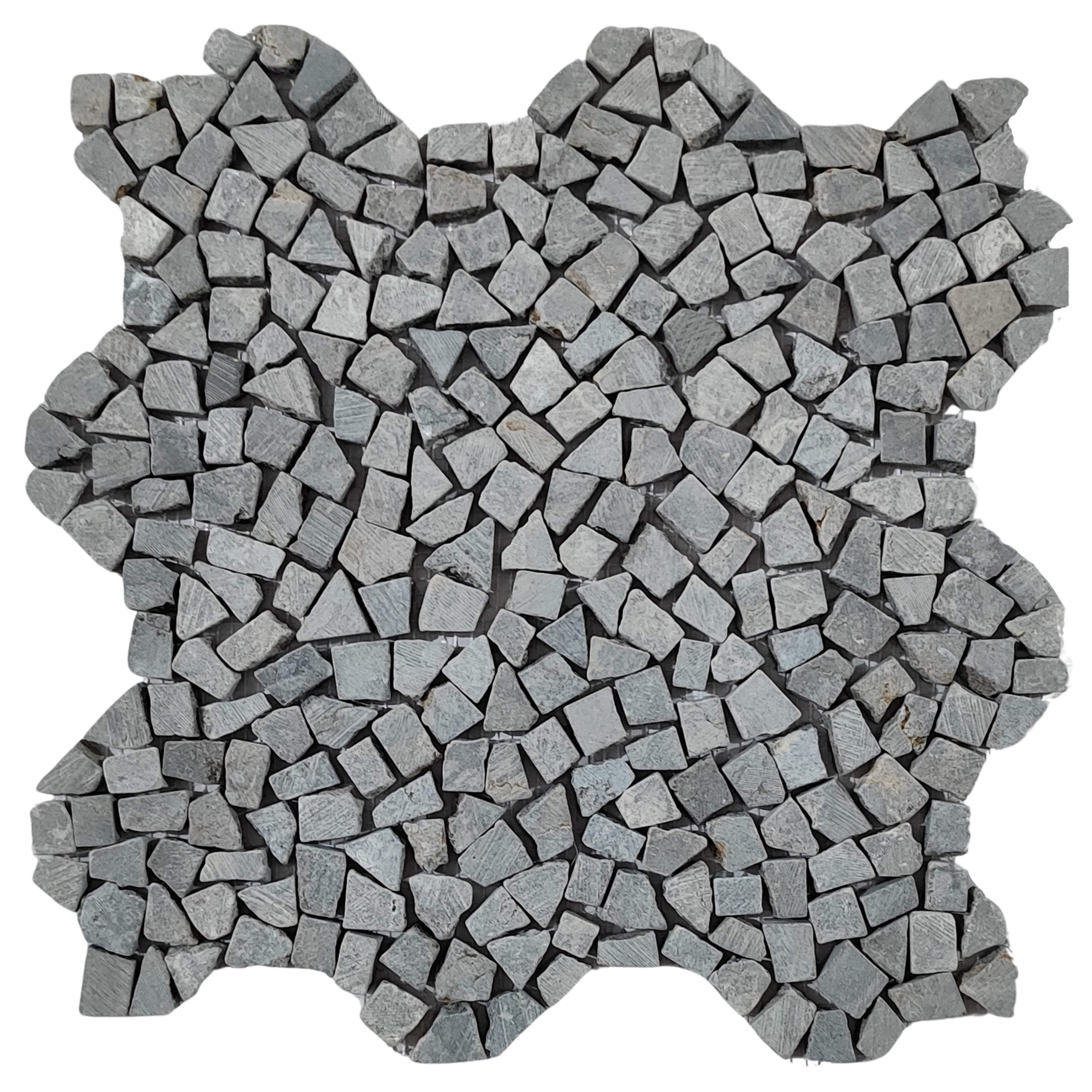 Stone Grey Mini Tumbled Marble Mosaic Tiles | Pebble Tile Shop