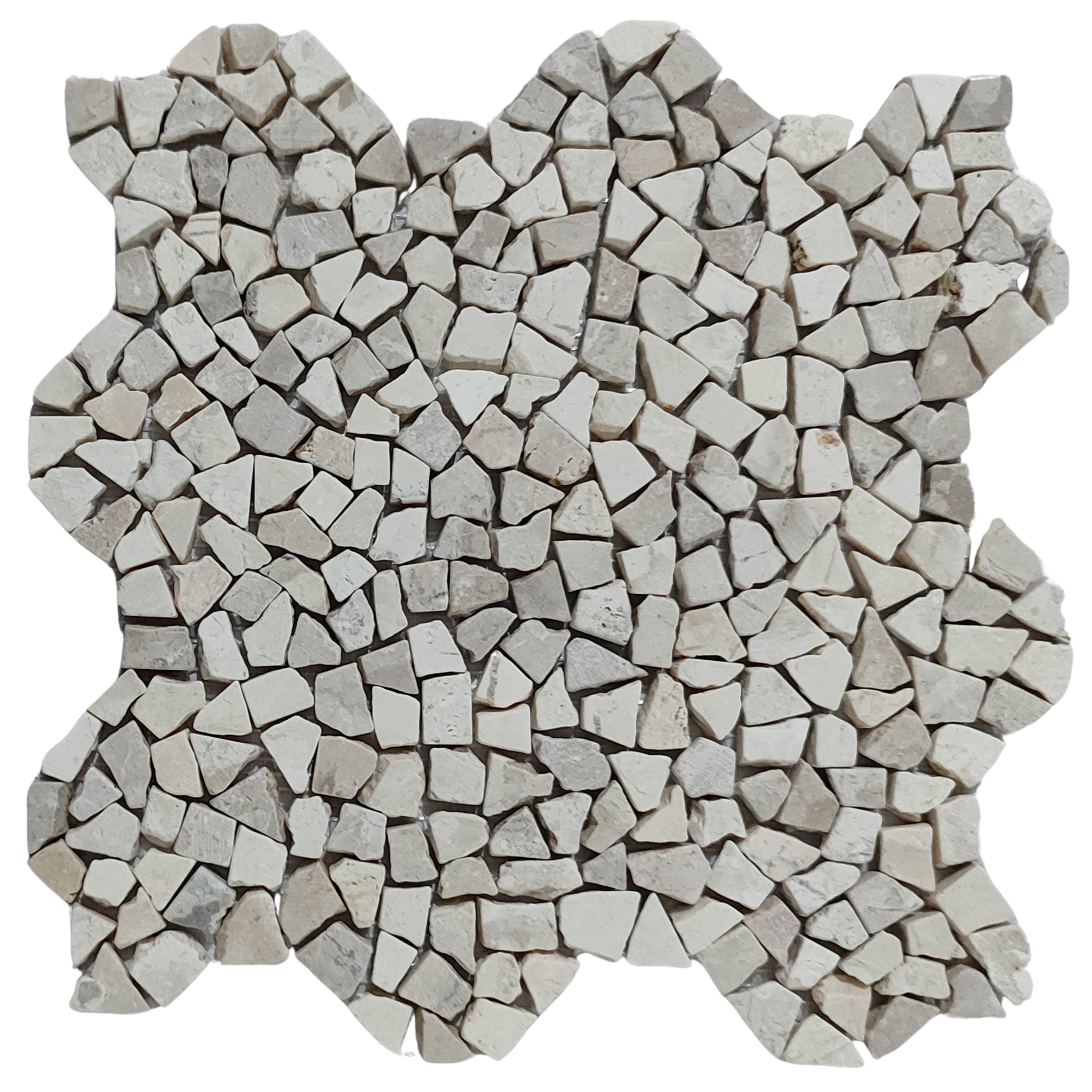 White Mini Tumbled Marble Mosaic Tile | Pebble Tile Shop
