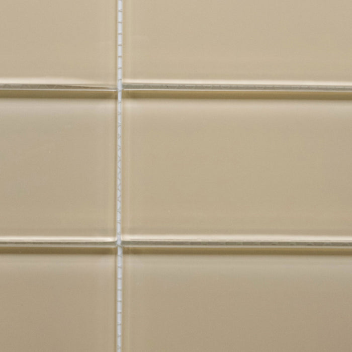 Khaki Glass Subway Tile | Pebble Tile Shop