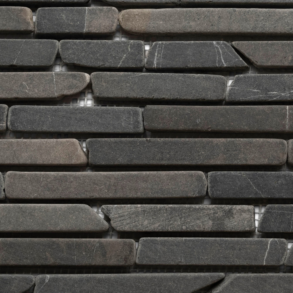 Grey Pencil Stone Mosaic Tile | Stone Mosaic Tile | Pebble Tile Shop