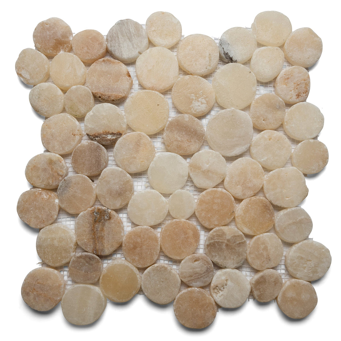 Glazed Mixed Quartz Moon Mosaic Tile | Pebble Tile Shop