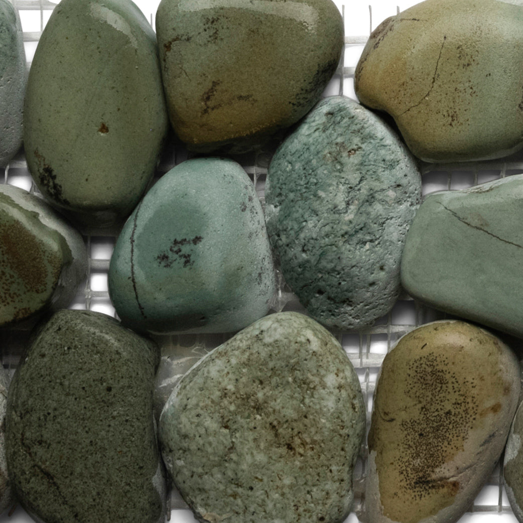 Sea Green Pebble Tile Borders | Pebble Tile Shop