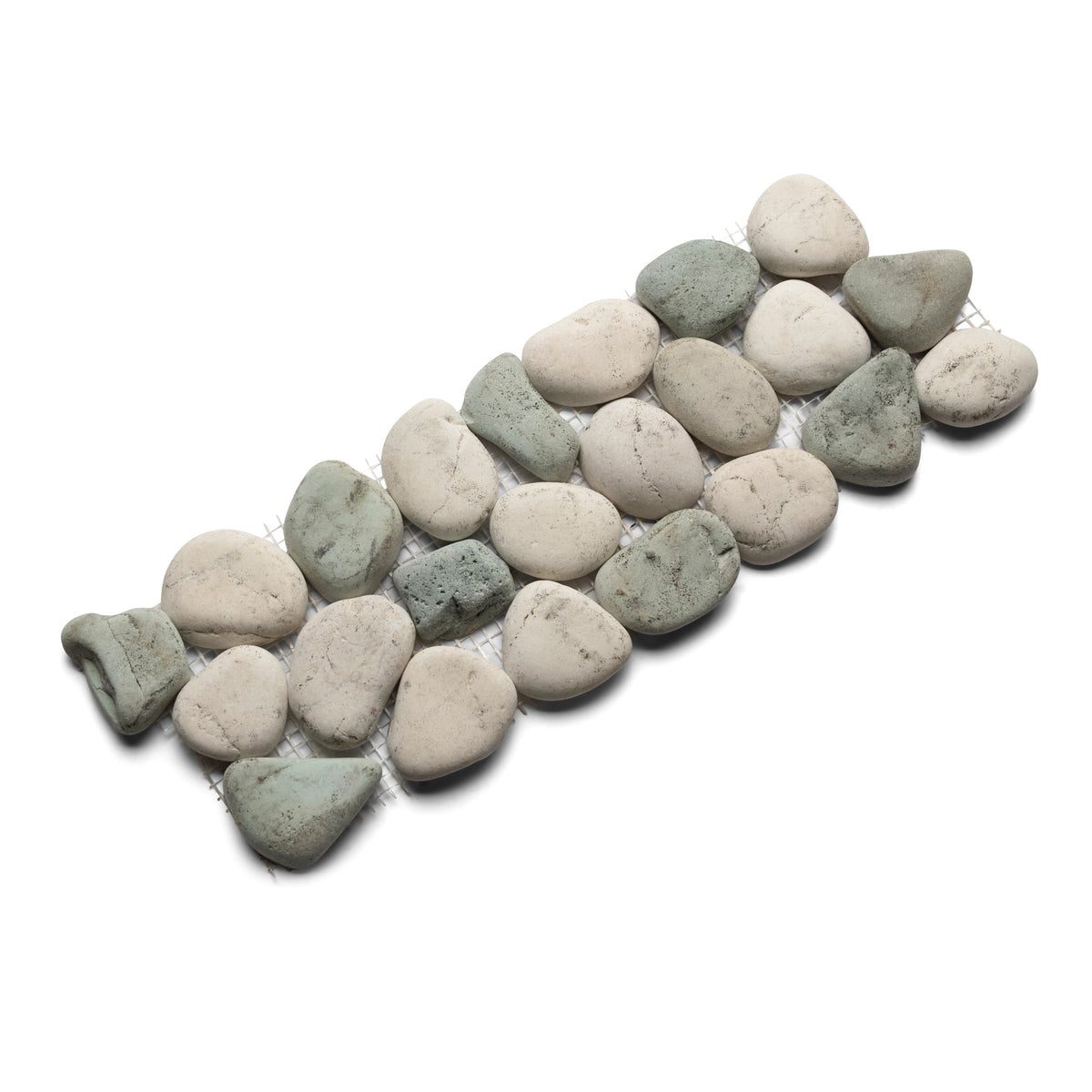 Sea Green and White Pebble Tile Borders | Pebble Tile Shop