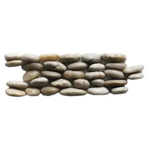 Polished White Standing Pebble Tiles | Pebble Tile Shop