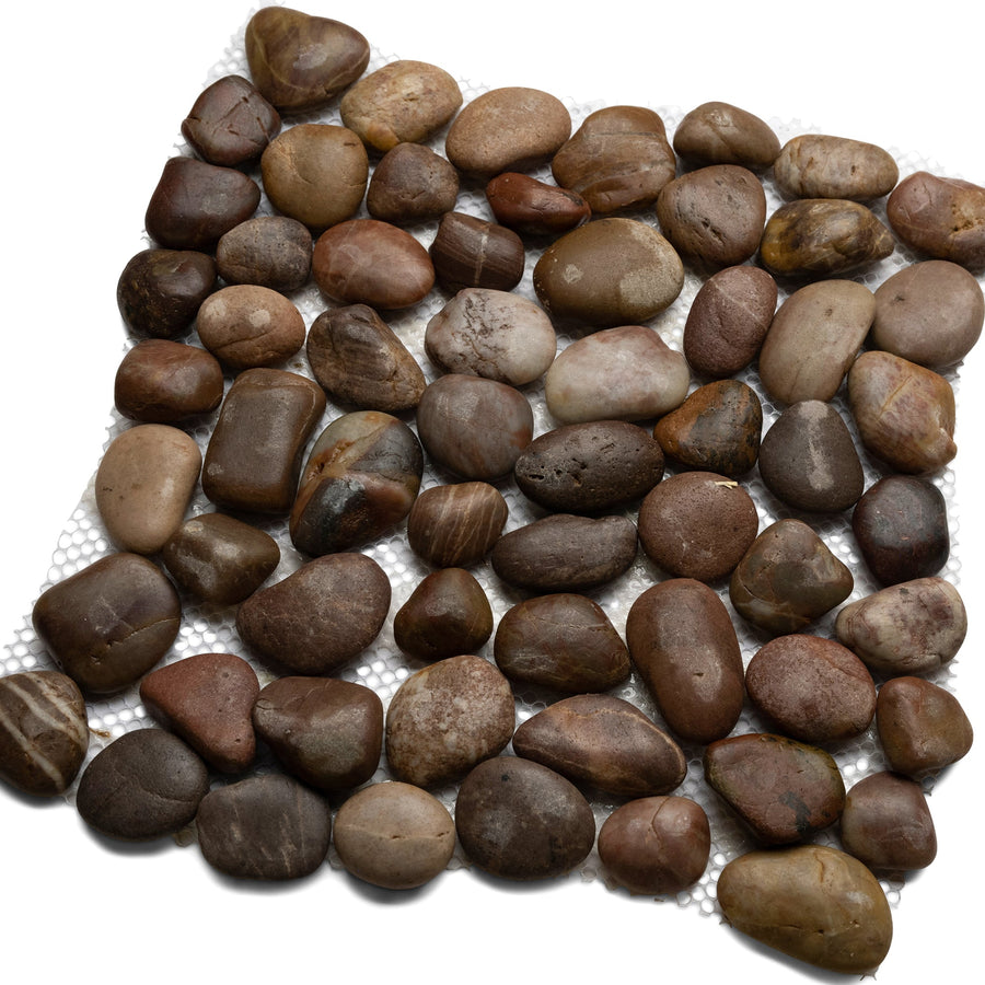 Polished Red Pebble Tiles | Pebble Tile Shop