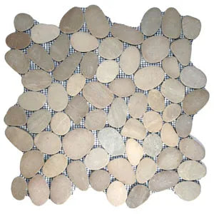 Sliced Java Tan Pebble Tile | Sliced Pebble Tiles | Pebble Tile Shop